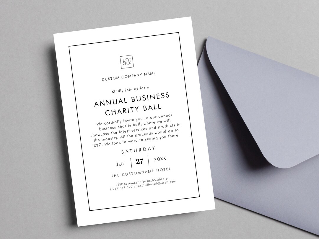 Minimalist White Party Event Fundraiser Invitation | Business Event ...