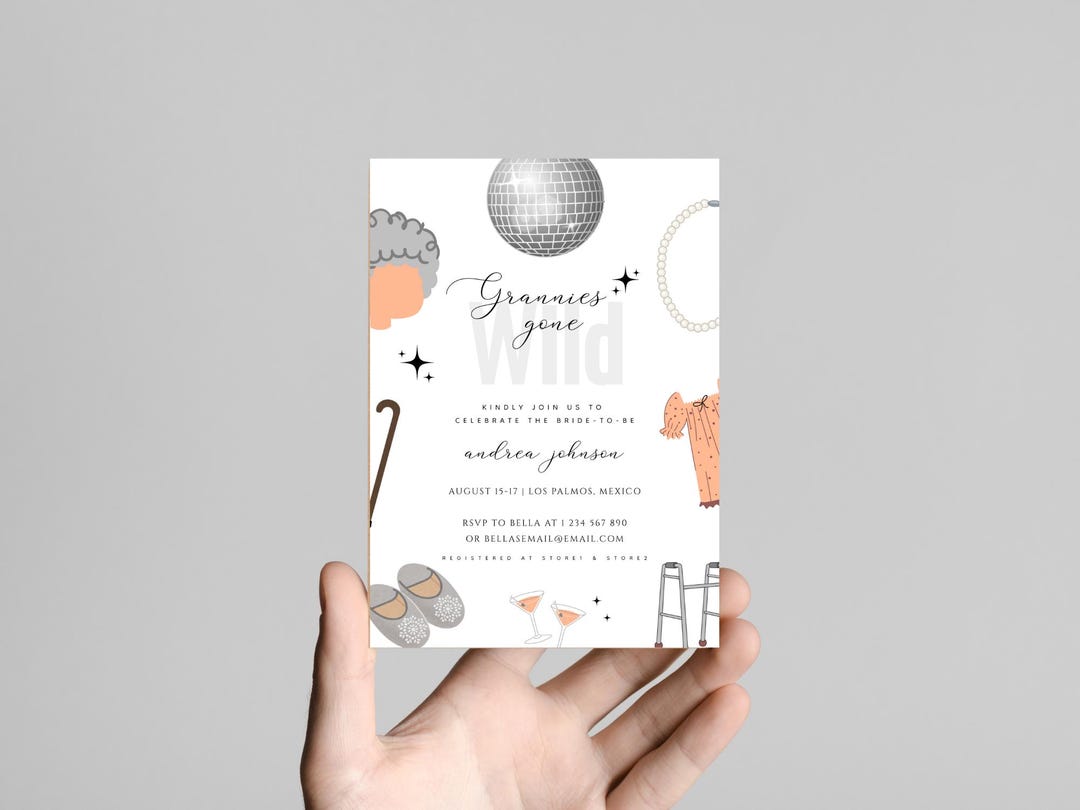Grannies Gone Wild Bachelorette Weekend Party Invite - Grandma Night ...