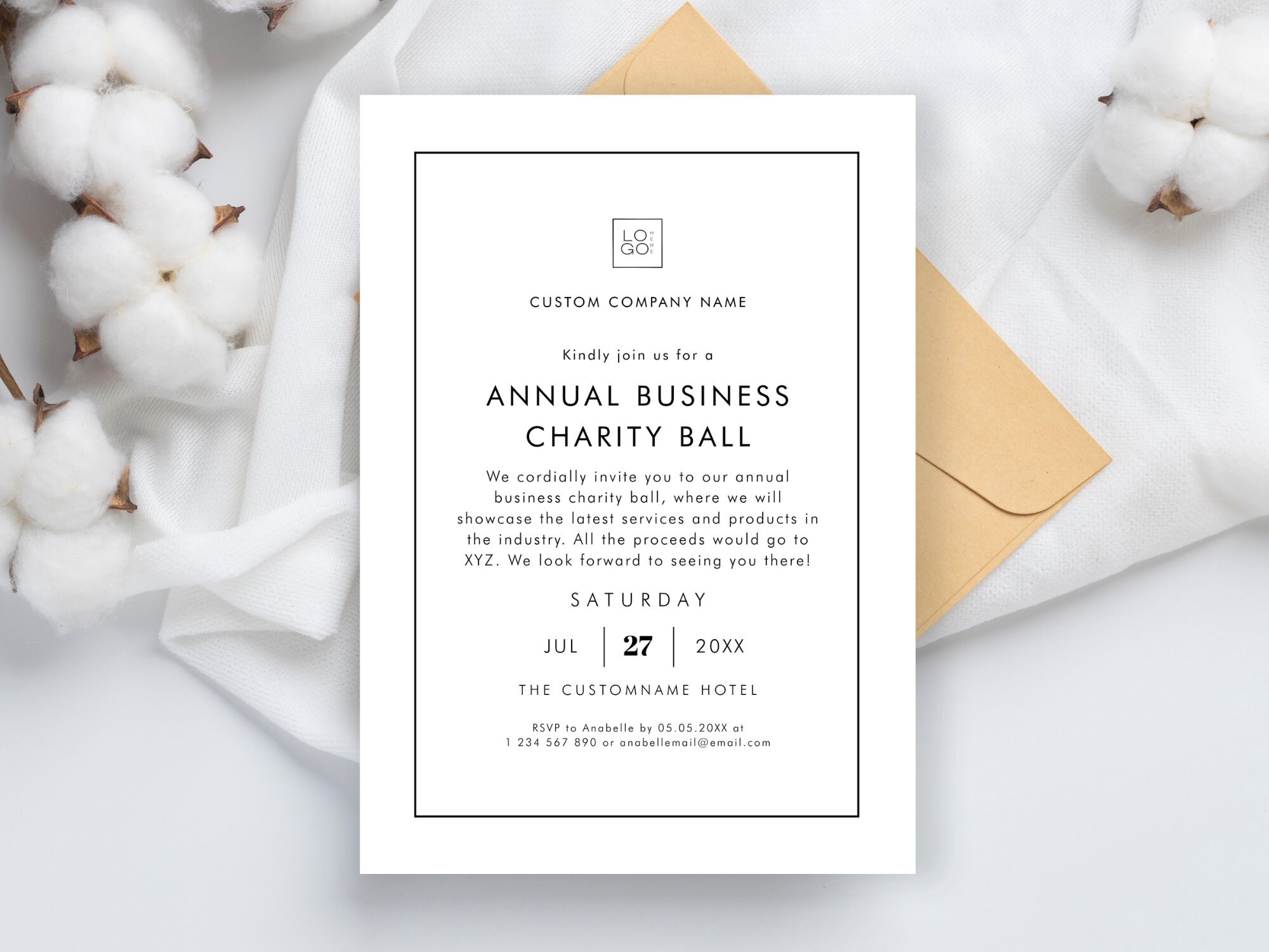 Minimalist White Party Event Fundraiser Invitation | Business Event ...