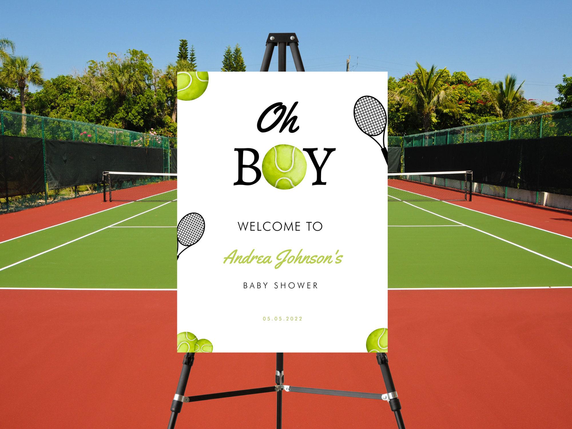 Oh Boy Tennis Baby Shower Sign - DIY Tennis Baby Shower Welcome Sign ...