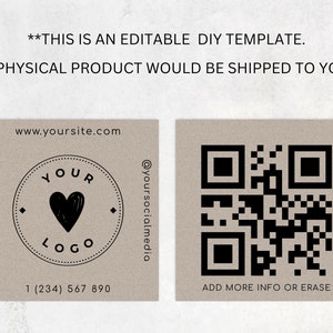 Kraft Paper Look Geometric QR Code Logo Earthy Template Square Business ...