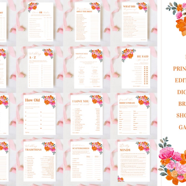 Pink Bridal Shower Games - Etsy