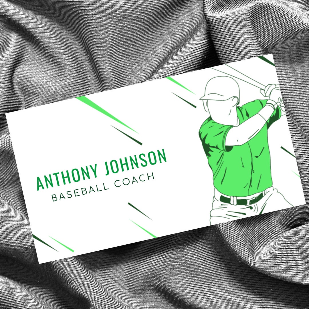 Editable Baseball Coach Business Card Template: Digital Download - Etsy