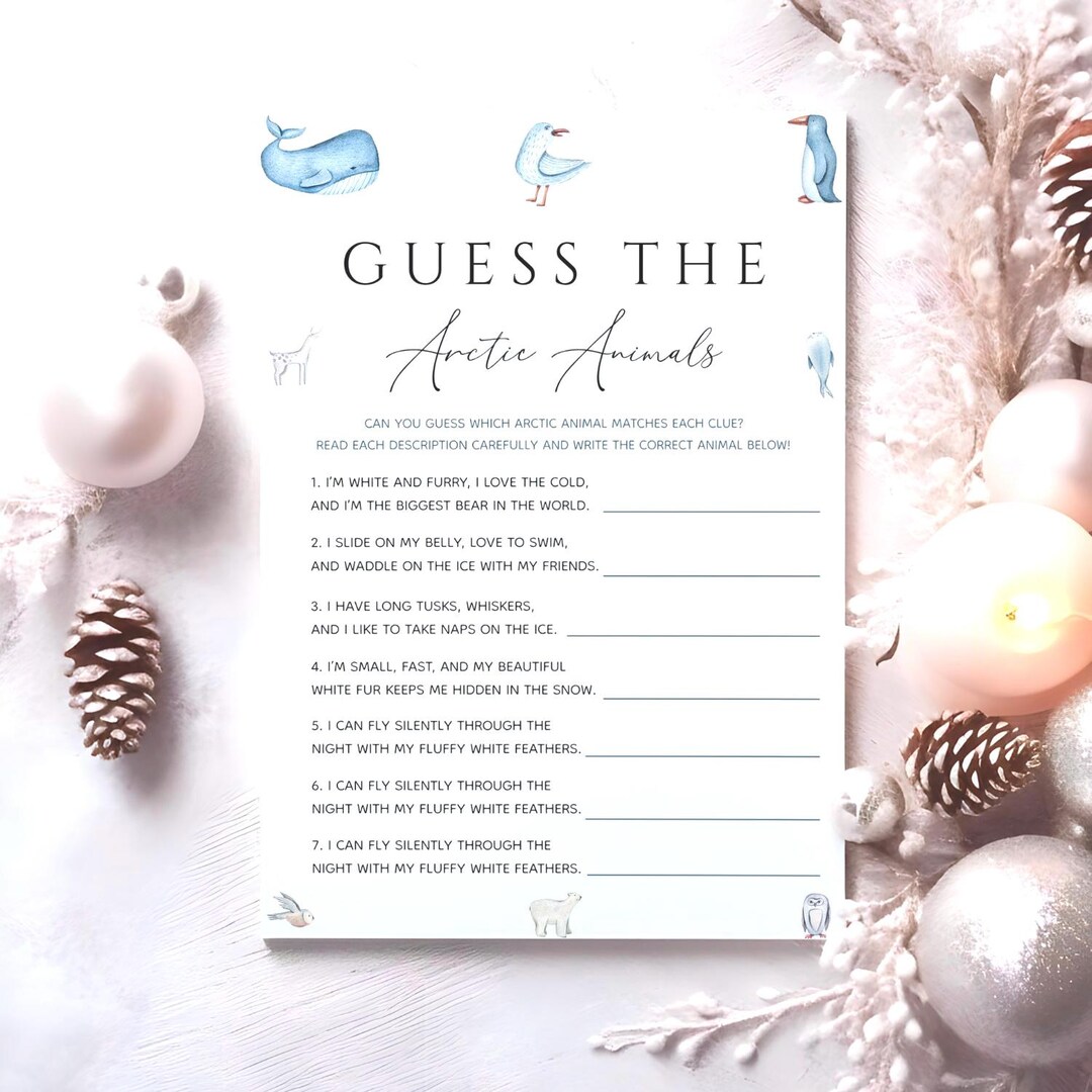 Guess the Actic Animal | Winter Word Search Game | Printable Arctic ...