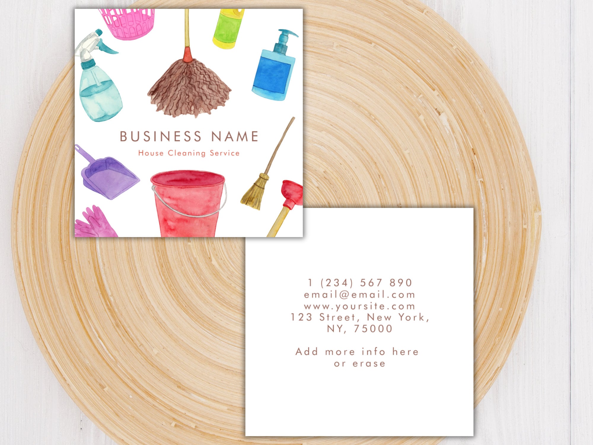 Editable House Cleaning Business Card - DIY Cleaning Business Card ...