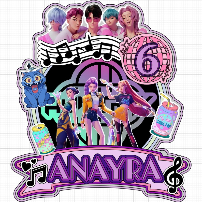 K-pop Demon Hunter Cake Topper| Huntrix - Etsy