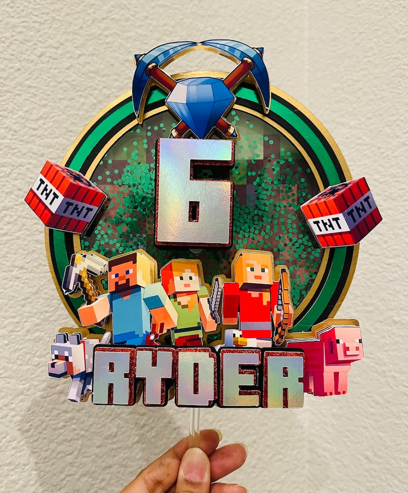 Minecraft Cake Topper | Birthday Boy Cake Topper - Etsy