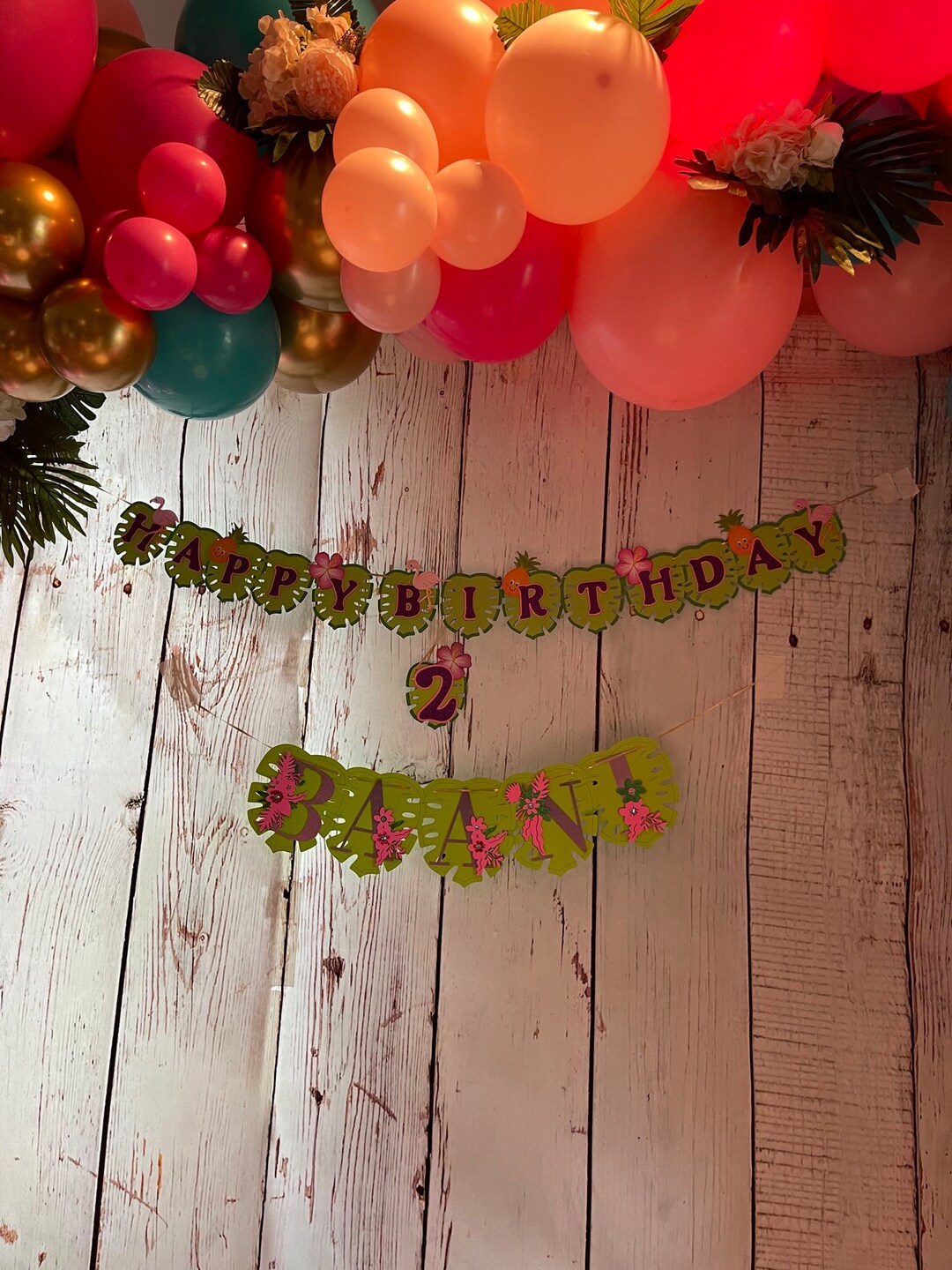 Tropical Birthday Banner - Etsy