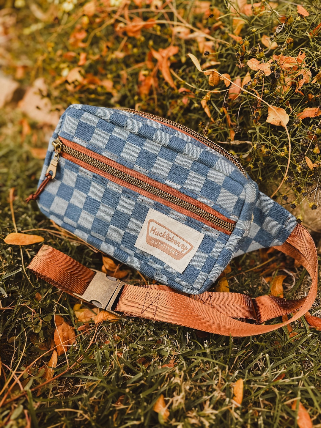 Denim Fanny Pack, Checkered Retro Bum Bag, Western Fanny Pack - Etsy