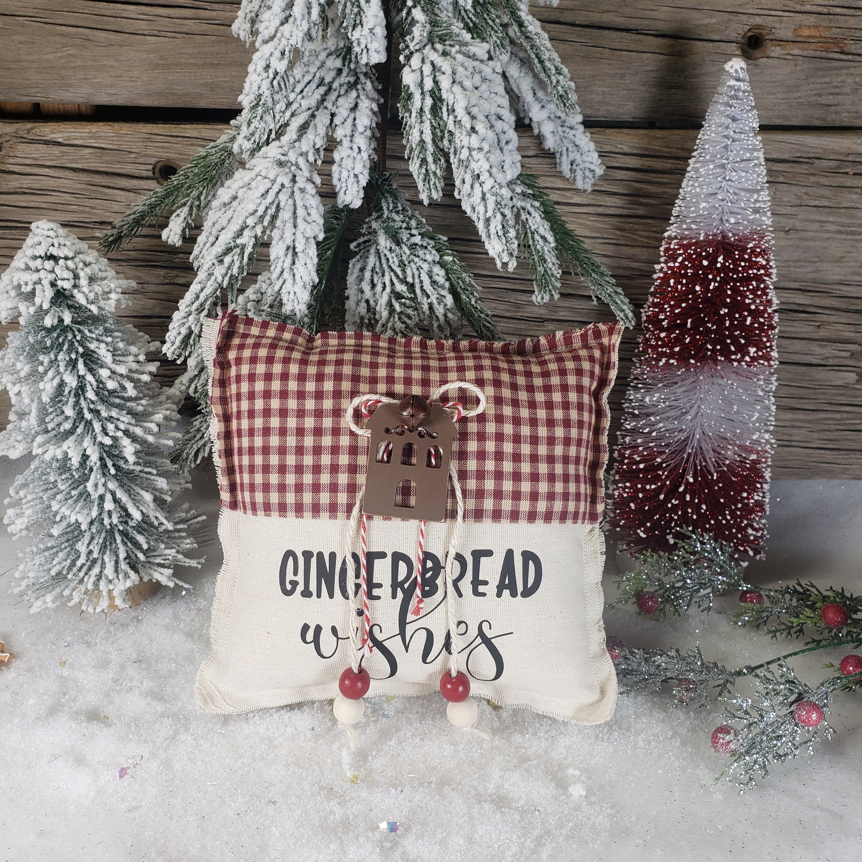 Christmas Pillow Bowl Filler, Holiday Christmas Decor, Mini Gingerbread ...