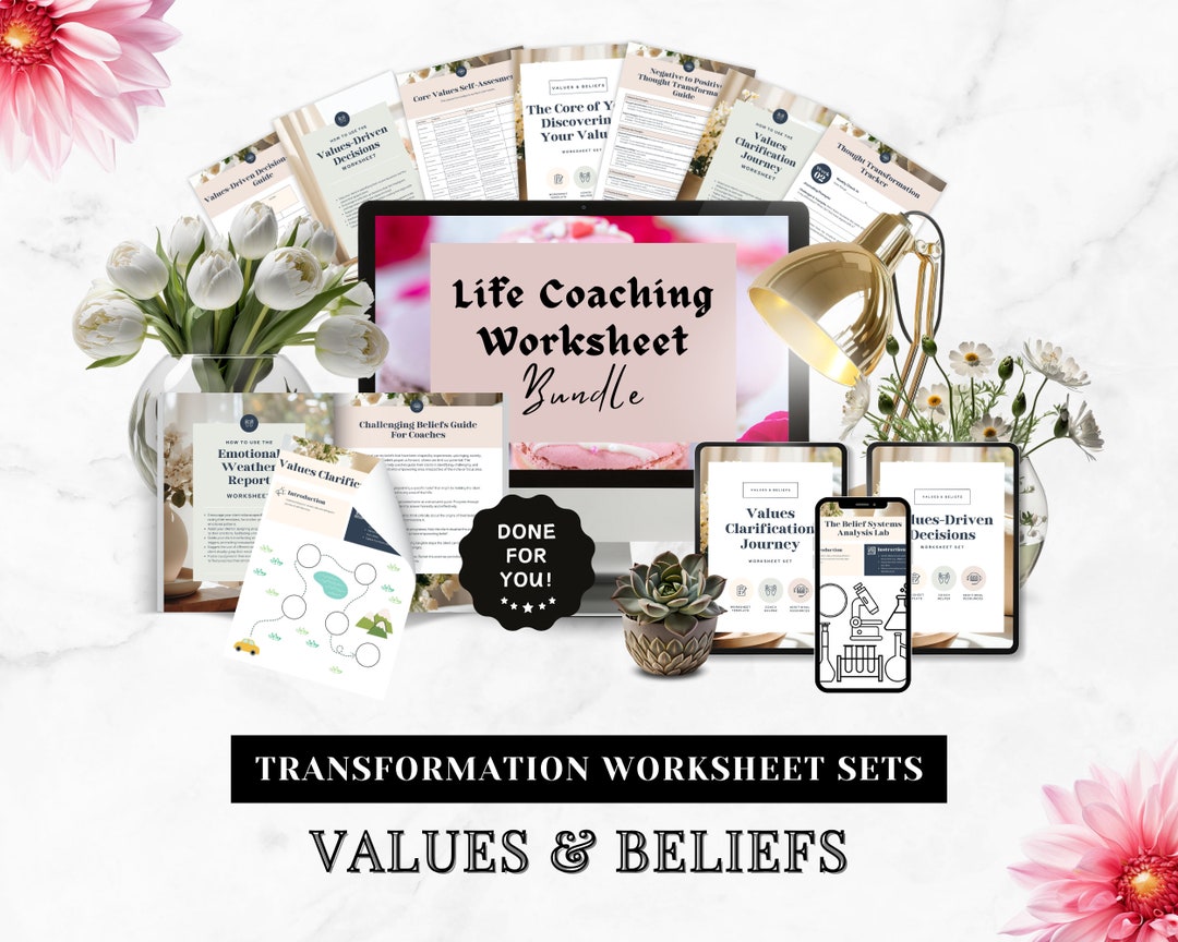 Life Coaching Worksheet Bundle, Coaching Workbook Template, Coaching ...
