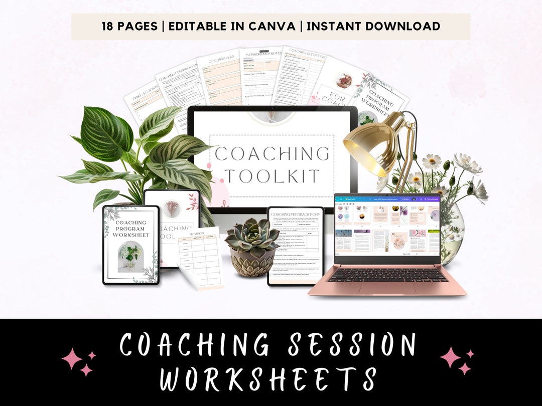 Coaching Session Worksheets, Client Session Canva Template for Coaches ...