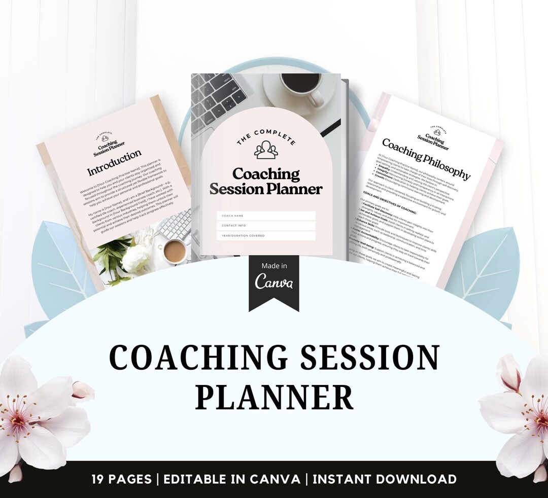 Coaching Session Planner Template, Life Coach Session Agenda, Session ...