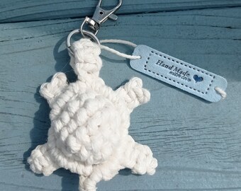 Tropical Macrame Turtle Keychain Collection, Colorful Sea Turtle Keyrings for Gifting, Macrame ...