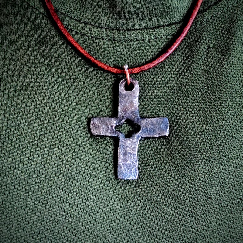 Hand Forged Grey Necklace - Etsy