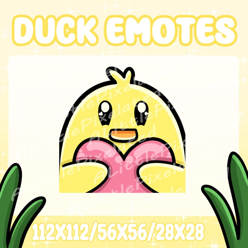 Cute Heart Duck Emote - Etsy