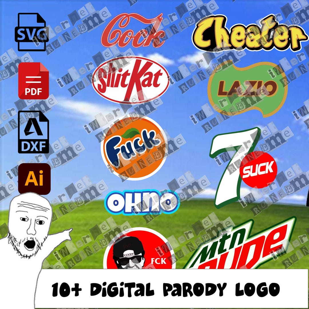 10+ Digital Parody Food Logos – Printable Sticker Pack - Etsy