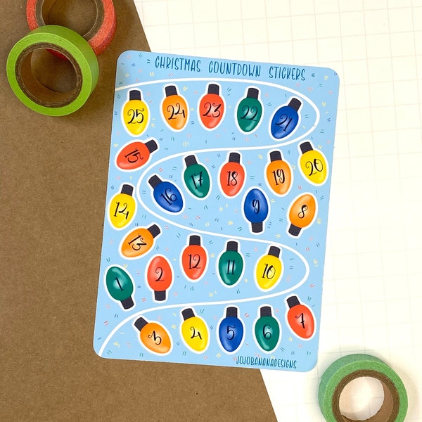 Christmas Countdown Stickers - Etsy