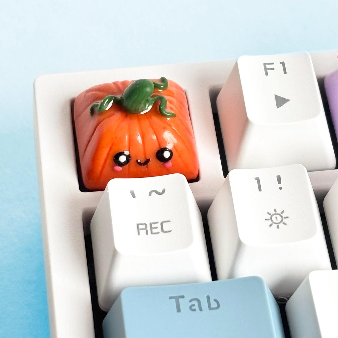Cute Pumpkin Artisan Keycap | Kawaii Pumpkin for Custom Keyboards ...