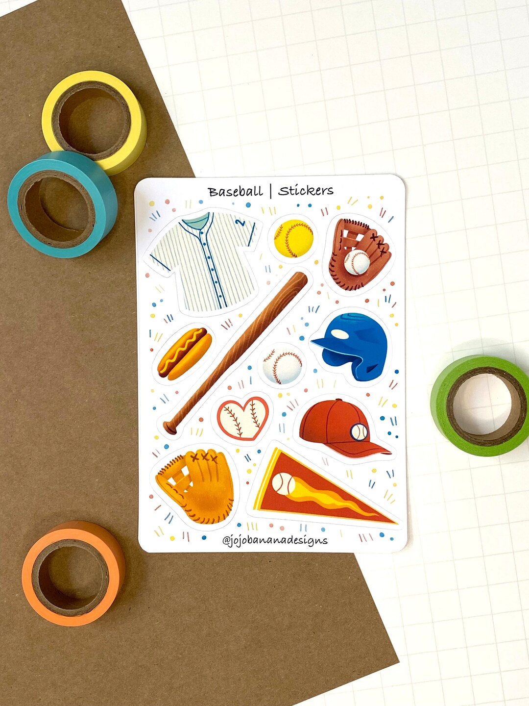 Baseball Stickers Softball Sports Journal Sticker Sheet Baseball or ...