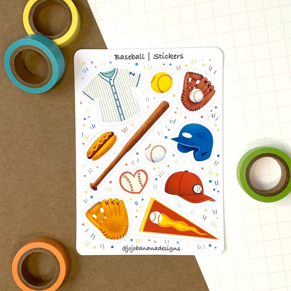Baseball Sticker Sheet - Etsy