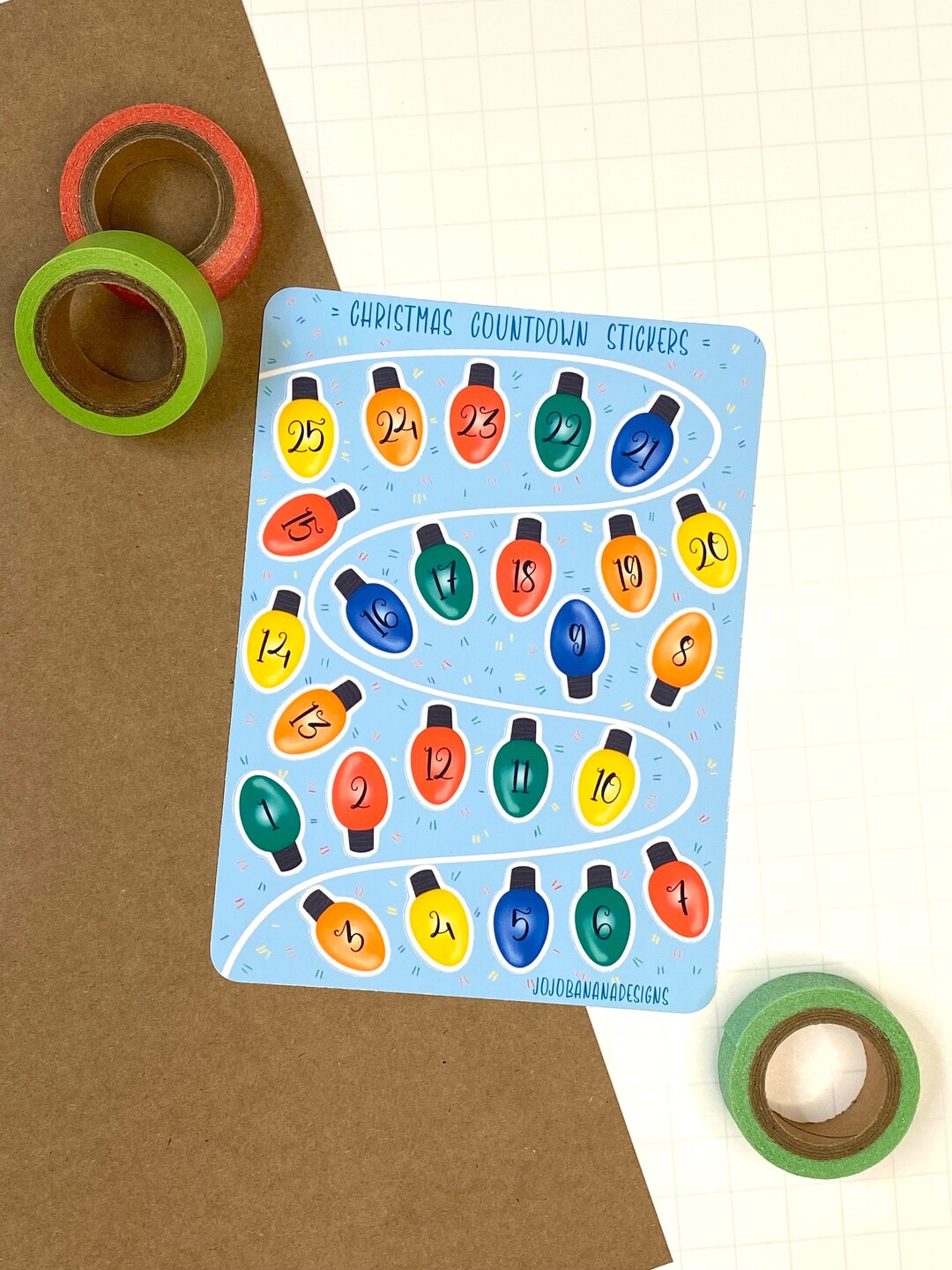 Christmas Countdown Stickers Advent Calendar Countdown to Christmas ...