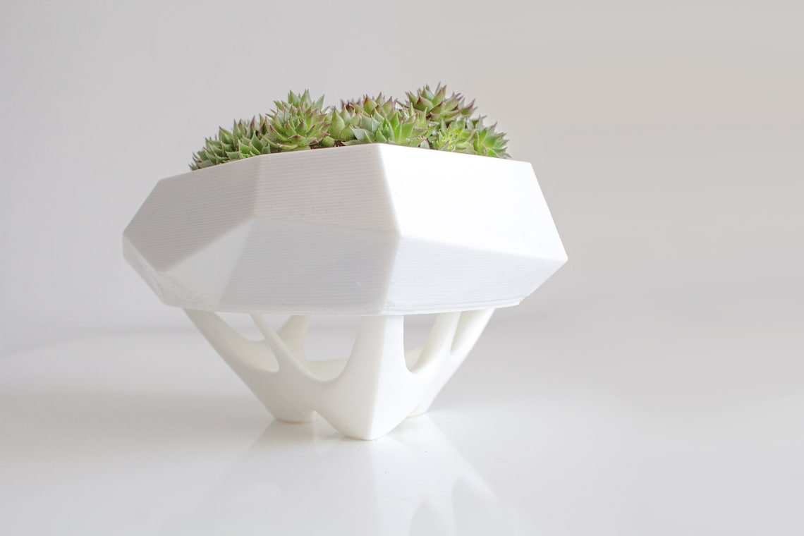 Indoor 3d Printed Planter Modern Futuristic Organic Shape Pot Eco ...