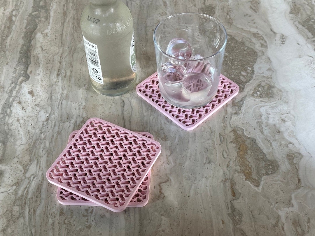 Set of 3 Pink Coasters - 3D Printed Coaster – Touchable Artistry for ...