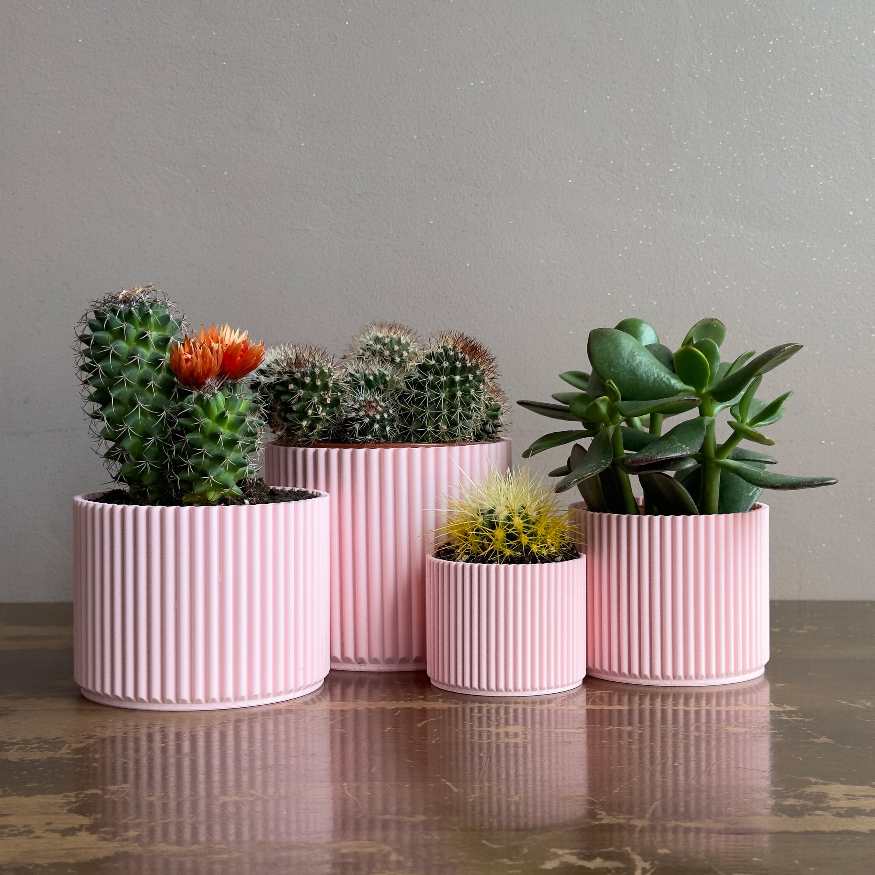 Enchanting Set of 4 Pink Indoor Planters A Perfect Gift for Plant ...