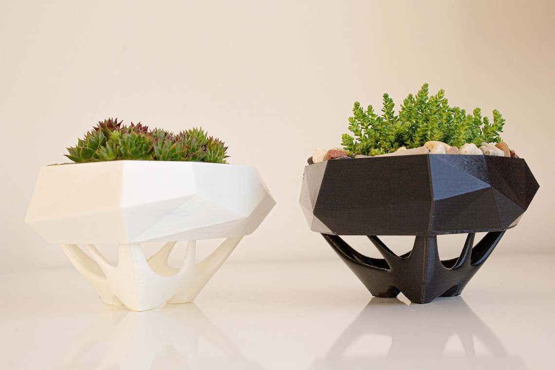 Indoor 3d Printed Planter Modern Futuristic Organic Shape Pot Eco ...