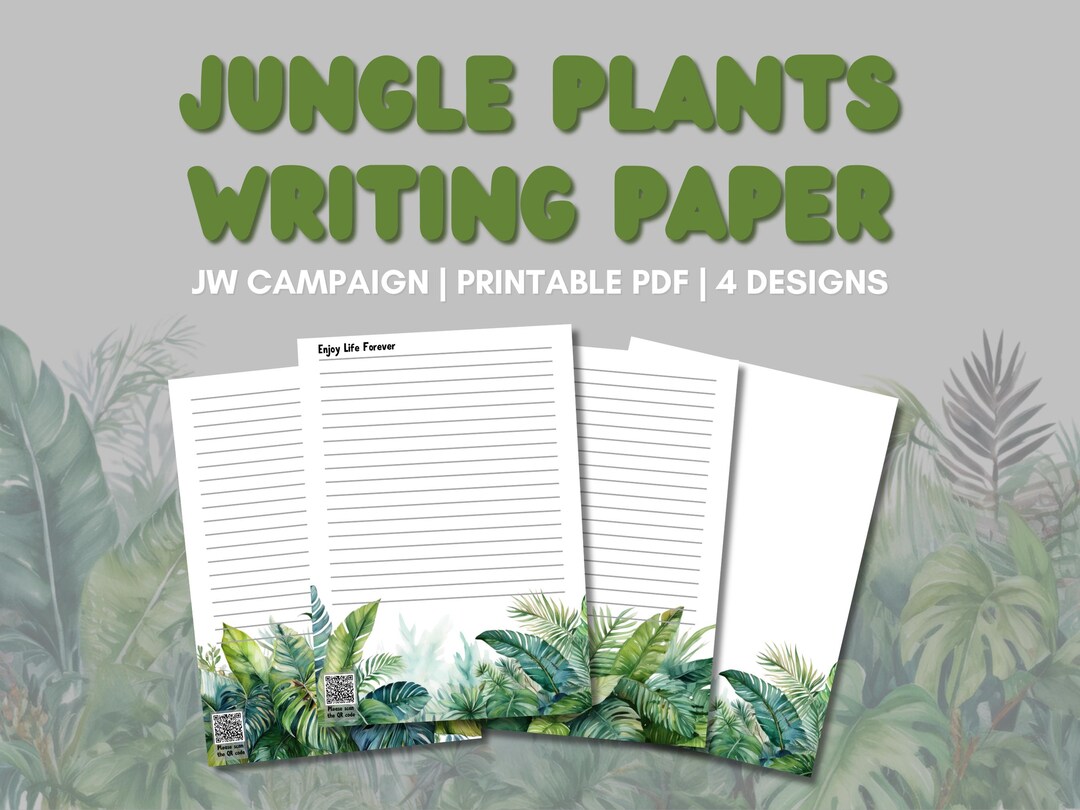 Jungle Plants Watercolor Letter Writing Paper, A4 A5 (PDF Printable) - Etsy