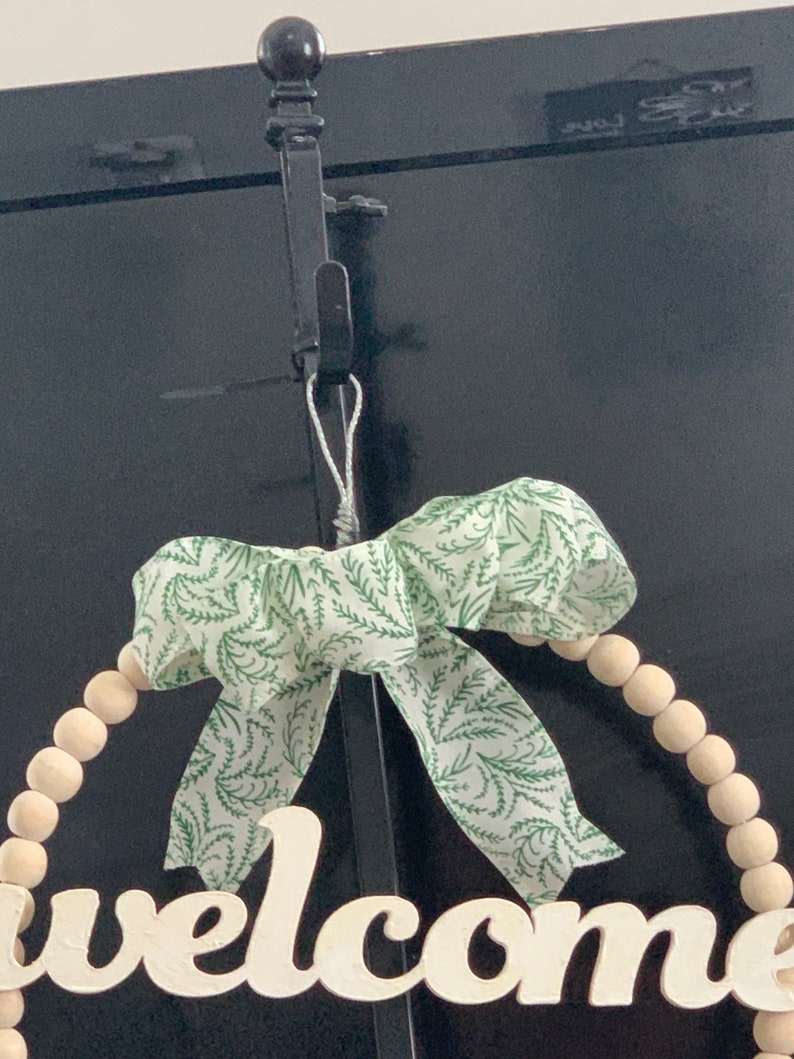 Wood Beaded 10 Inch Wreath With White Roses - Etsy