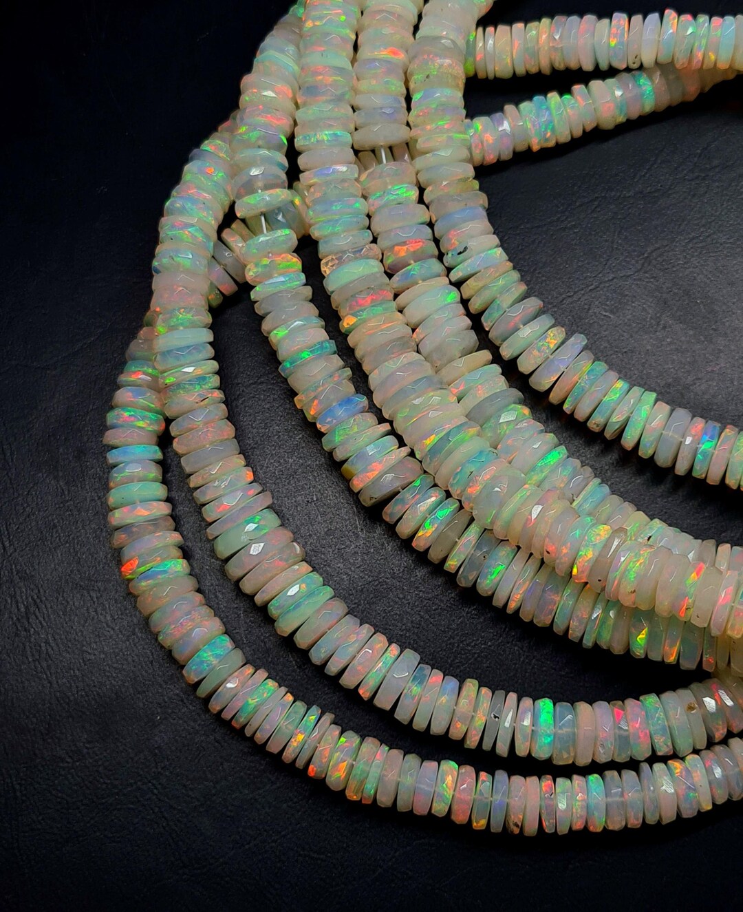 Buy Faceted Ethiopian Opal Beads: Natural Heishi Tyre, 4-6mm Online in ...