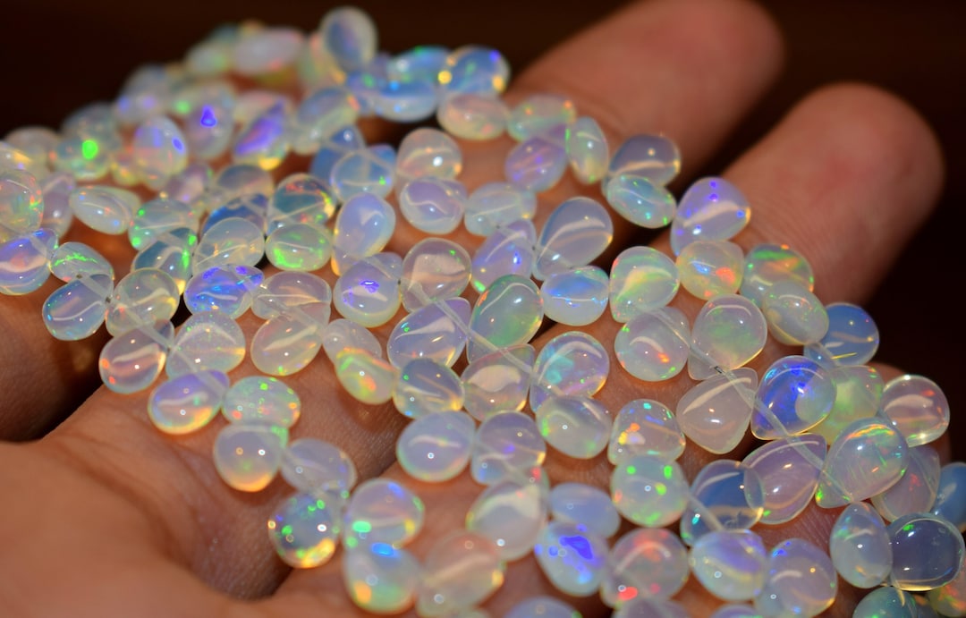 AAA Ethiopian Opal Smooth Pear Shape Beads 57-79mm Ethiopian Opal Plain ...