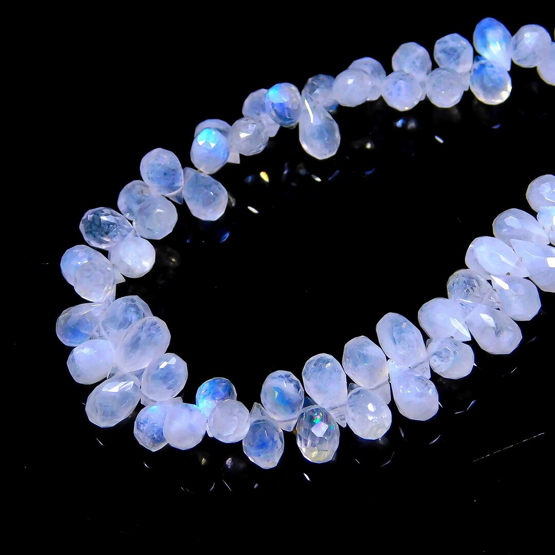 Rainbow Moonstone Faceted Drops Shape Beads Rainbow Moonstone Briolette ...