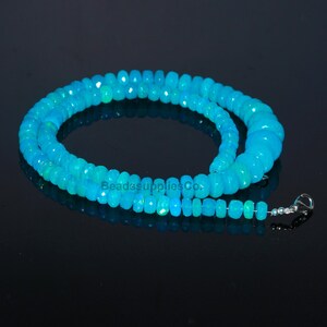 AAA Ethiopian Blue Opal Smooth Shaded Beads Necklace, Opal Beads ...