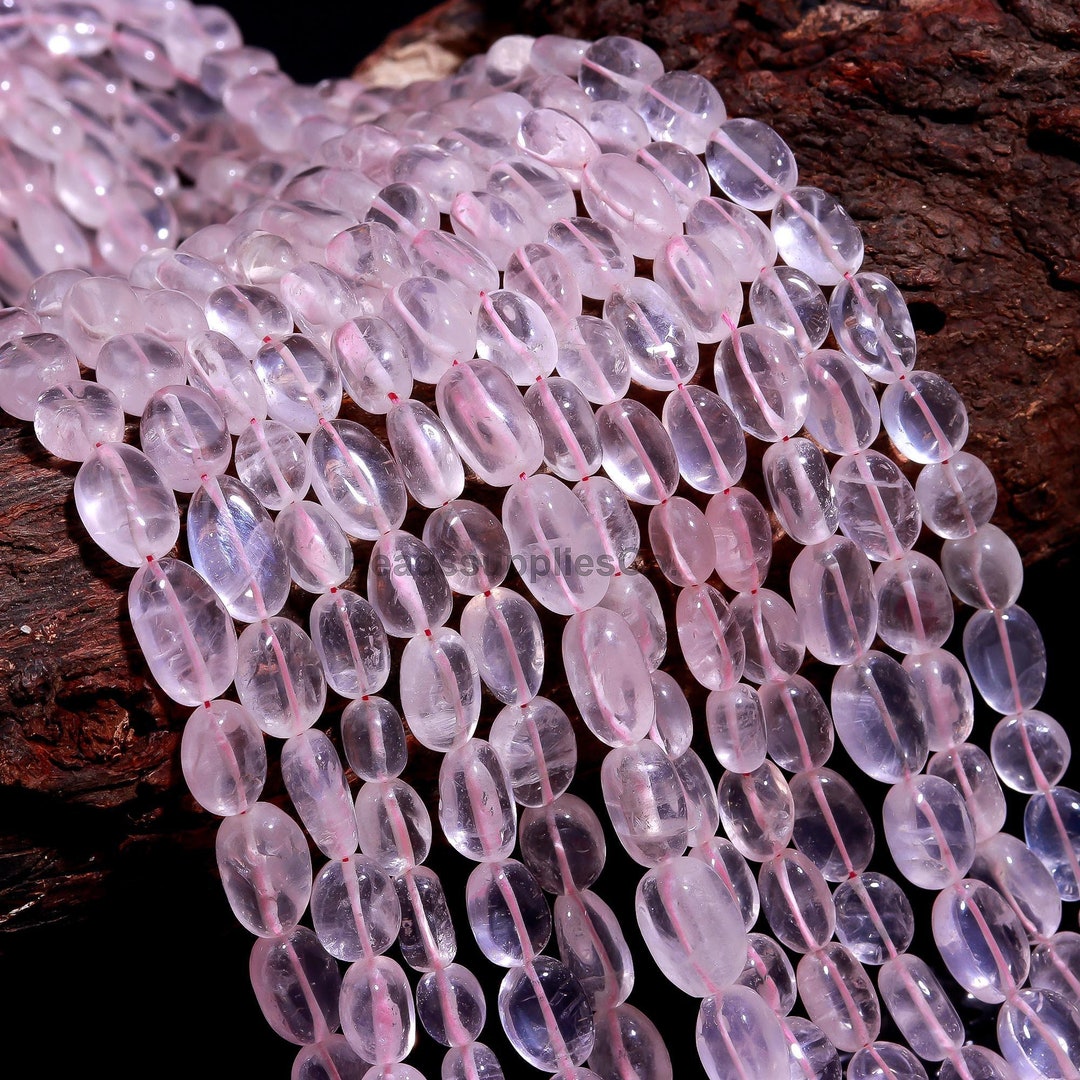 AAA Quality Rose Quartz Smooth Nuggets Beads Rose Quartz Pink Color ...