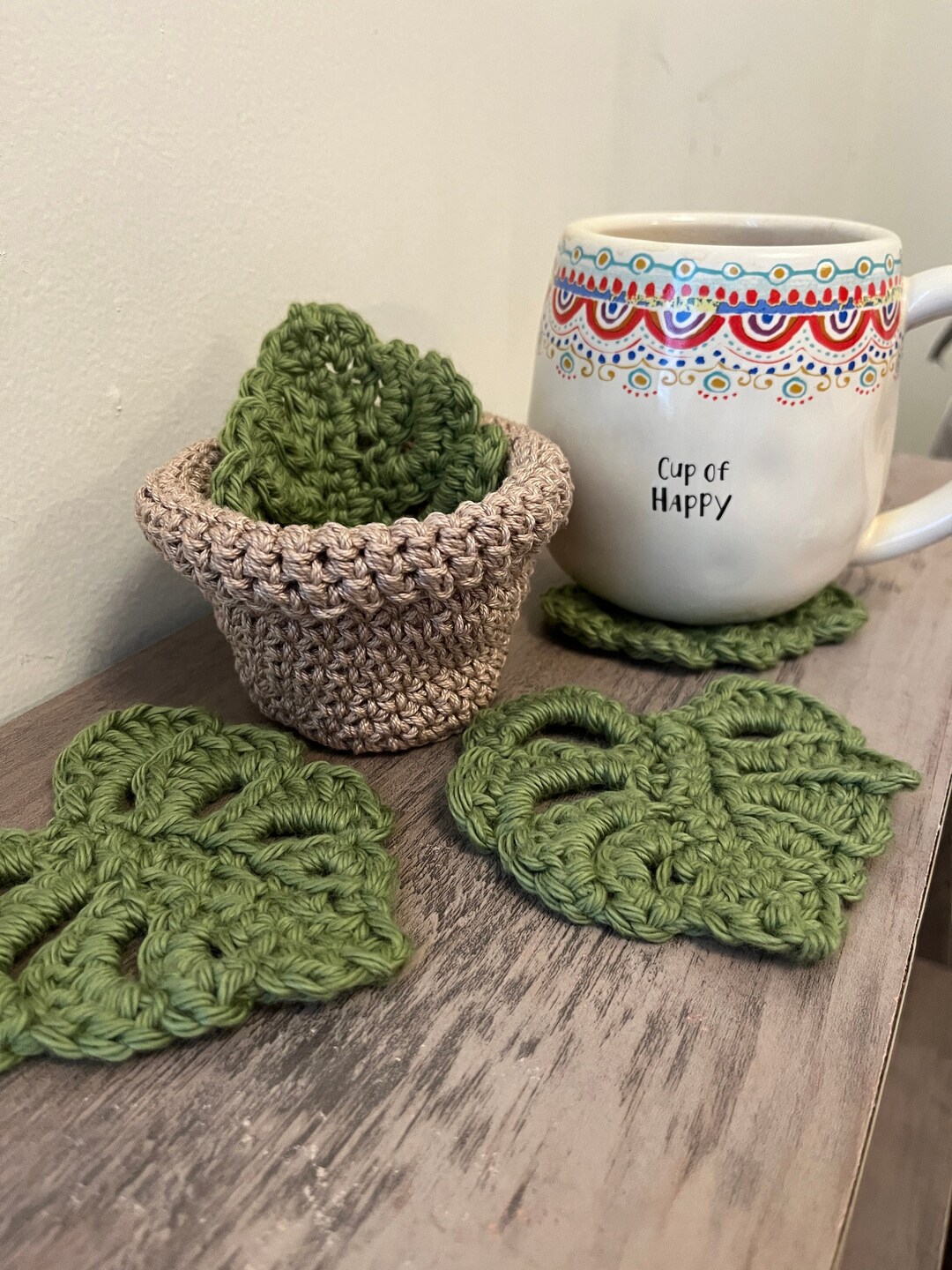 Crochet Leaf Coasters - Etsy