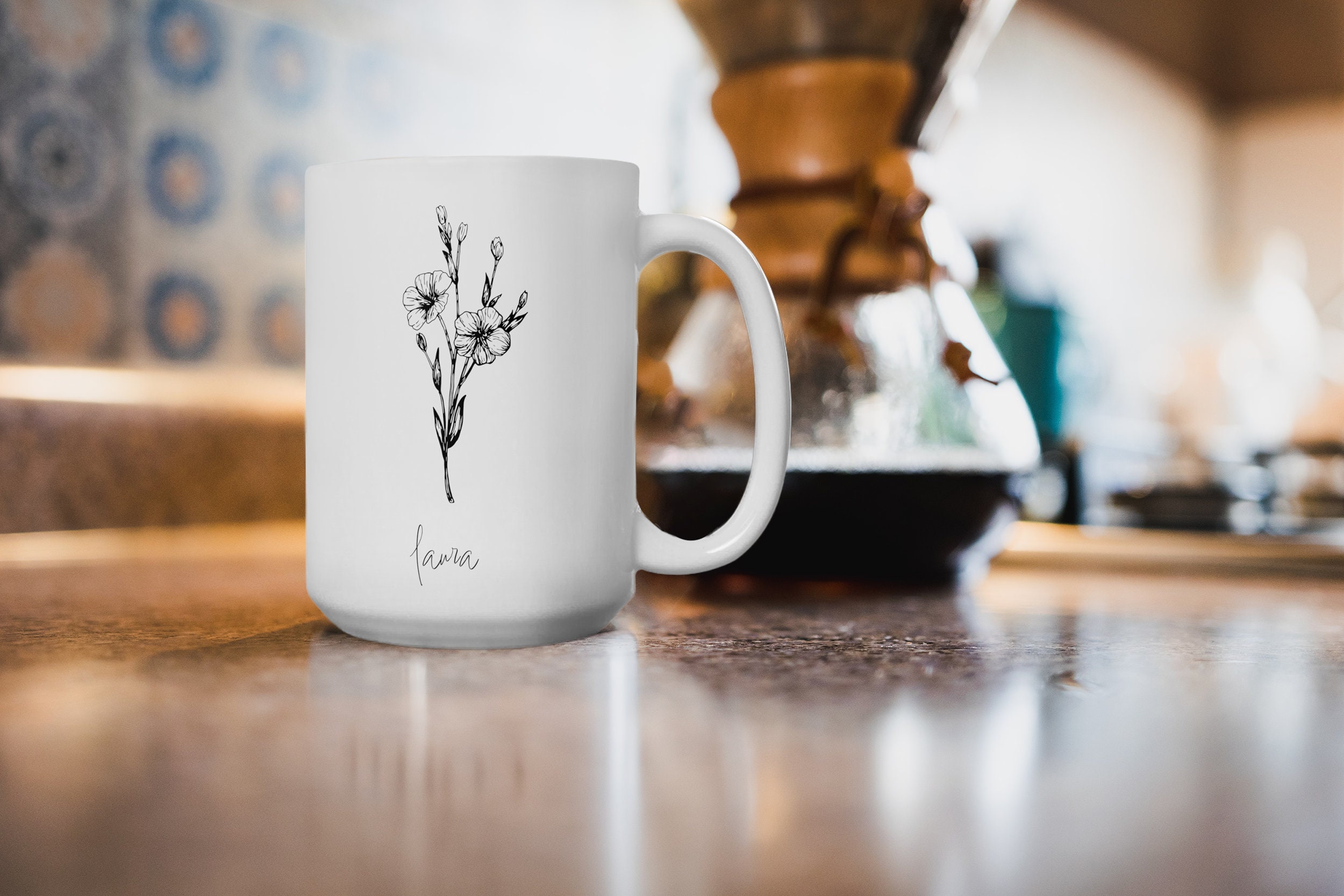 Birth Flower Mug, Personalized Mug, Custom Mothers Day Gift, Birth ...