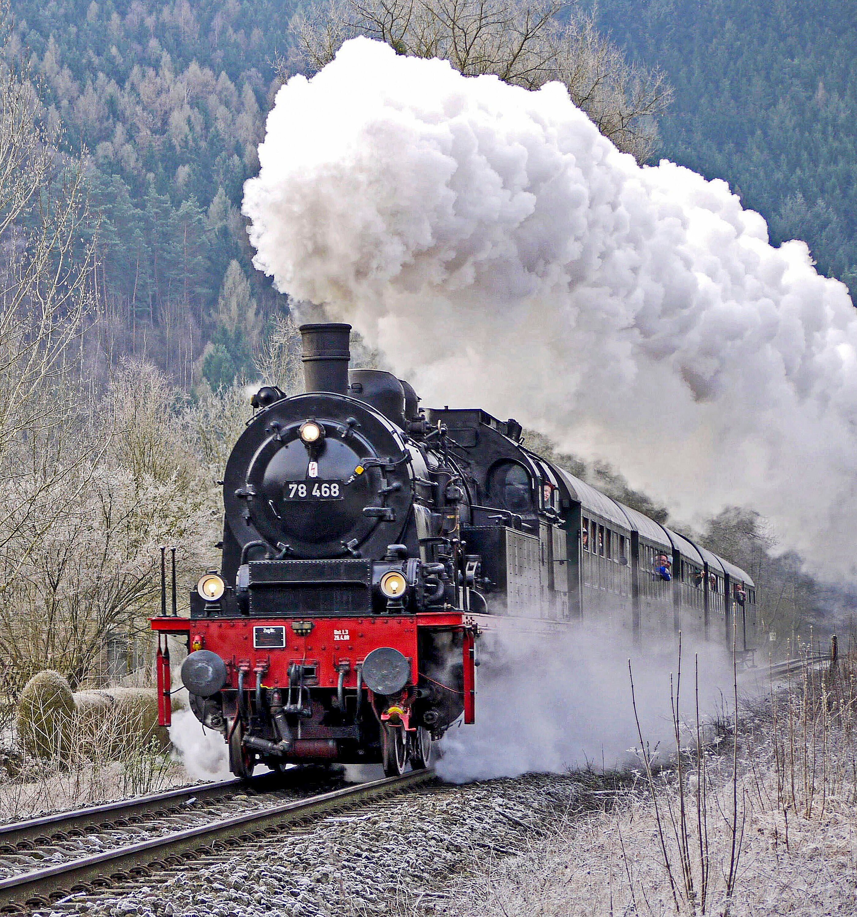 Passenger Steam Train #1 : Stretched Canvas, Rolled Paper and Framed ...