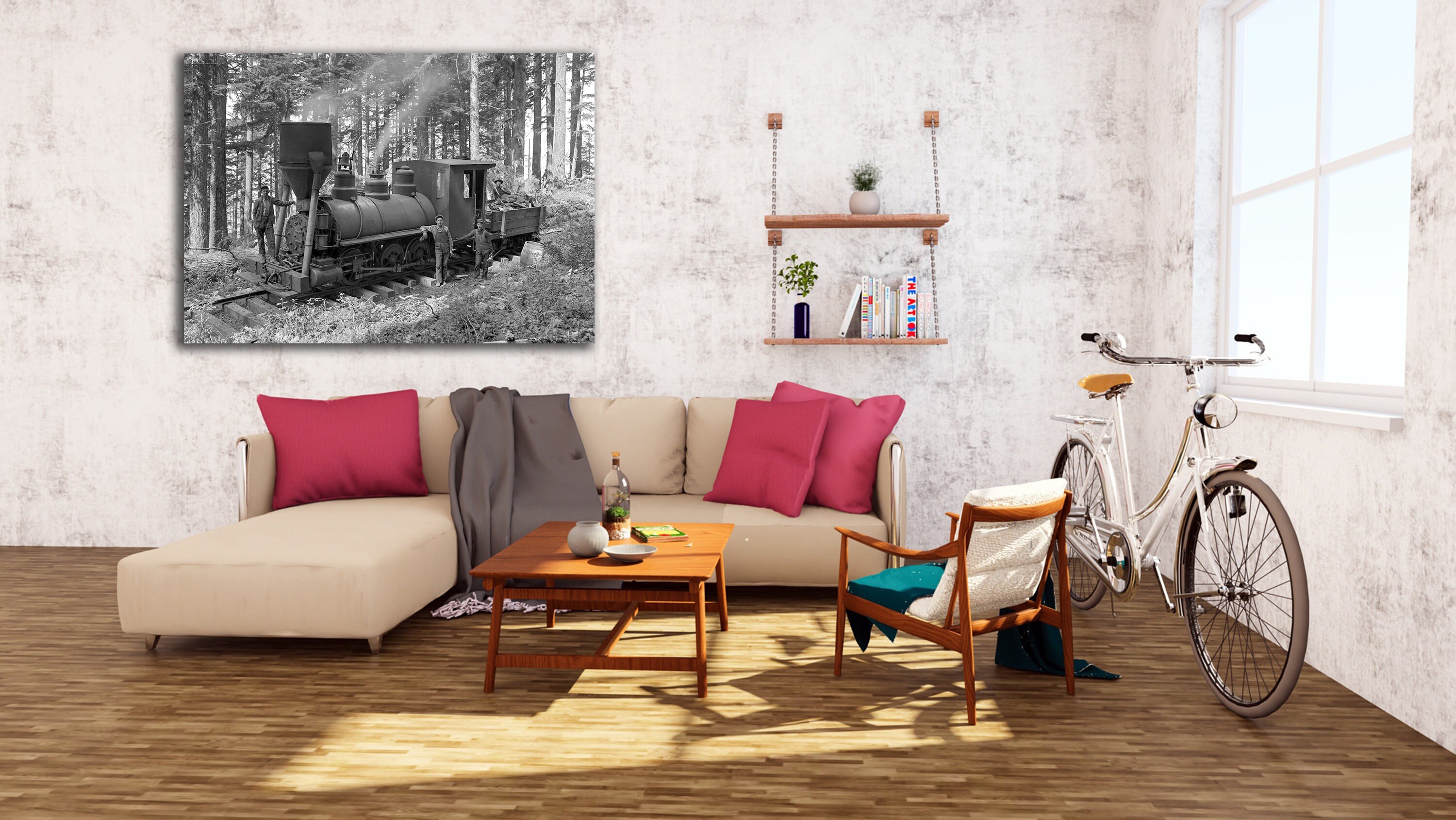 Old School Steam Engine : Stretched Canvas, Rolled Paper and Framed ...