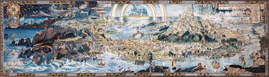 A Detailed Ancient Map of Fairy Land : Stretched Canvas, Rolled Paper ...