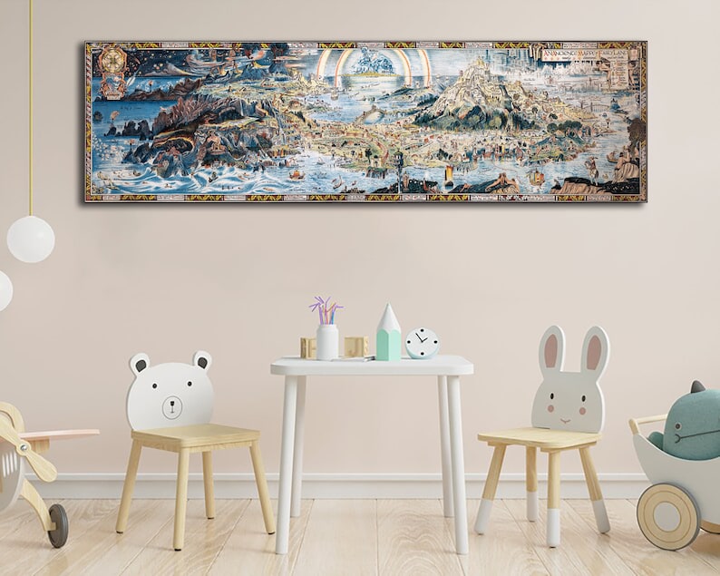 A Detailed Ancient Map of Fairy Land : Stretched Canvas, Rolled Paper ...