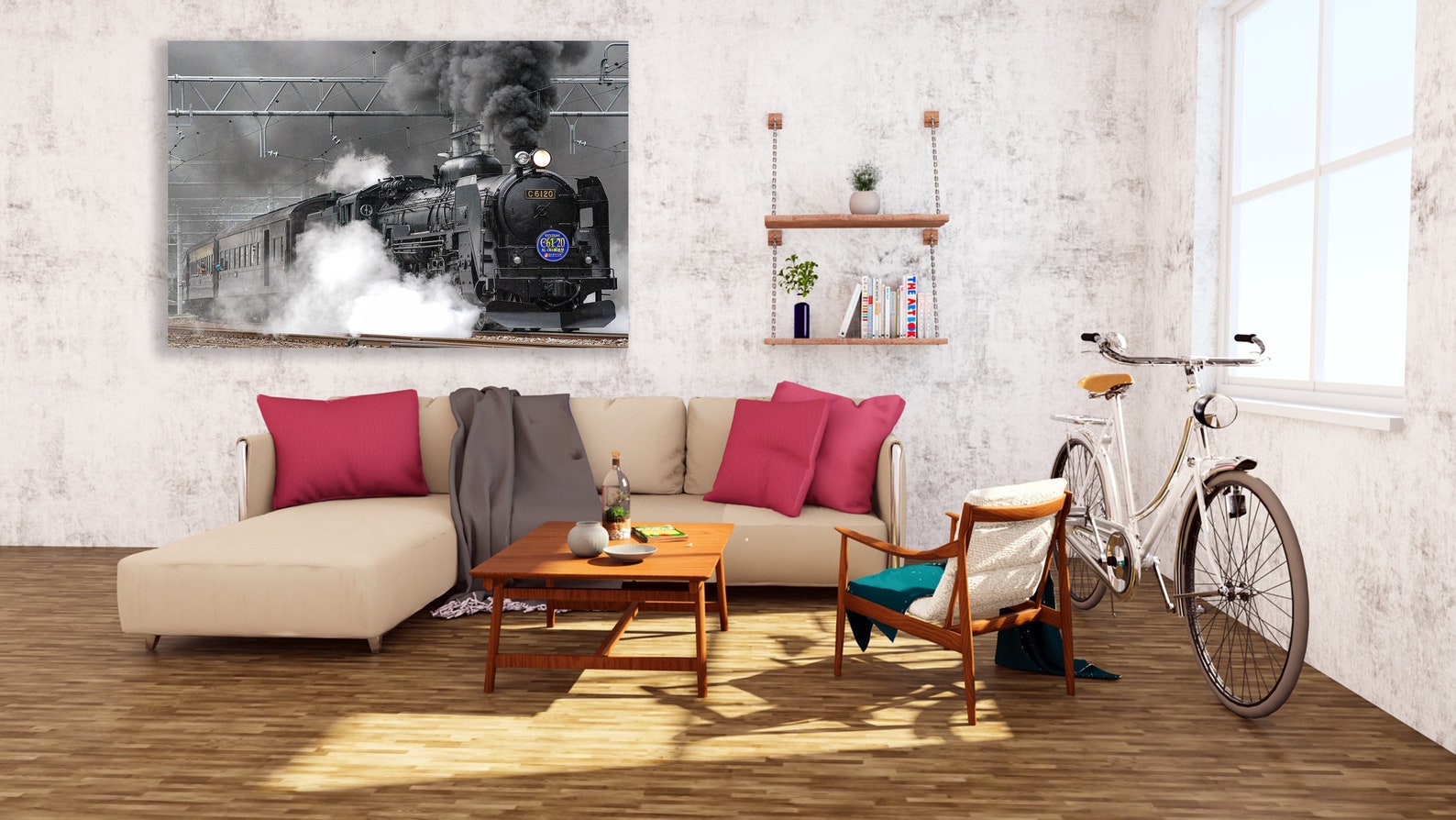 Vintage Steam Train #1 : Stretched Canvas, Rolled Paper and Framed ...