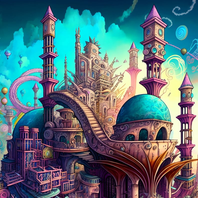 Joyful Architecture - Digital Art - Etsy