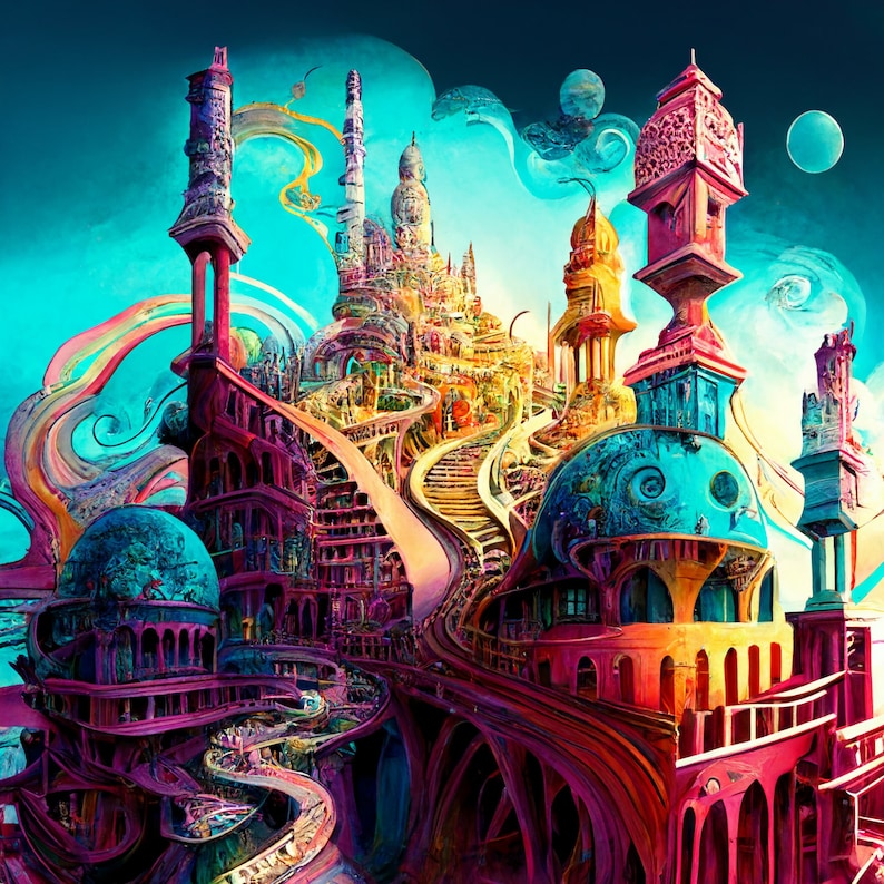 Joyful Architecture - Digital Art - Etsy