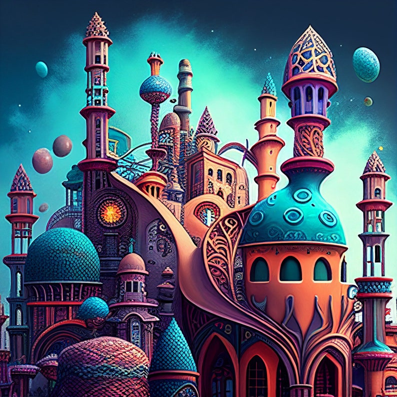 Joyful Architecture - Digital Art - Etsy