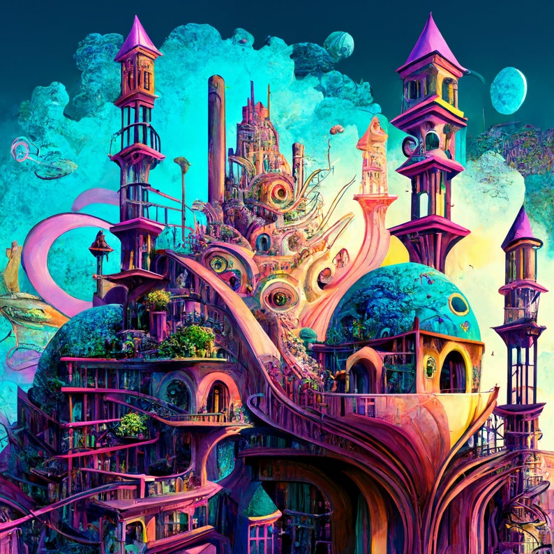 Joyful Architecture - Digital Art - Etsy