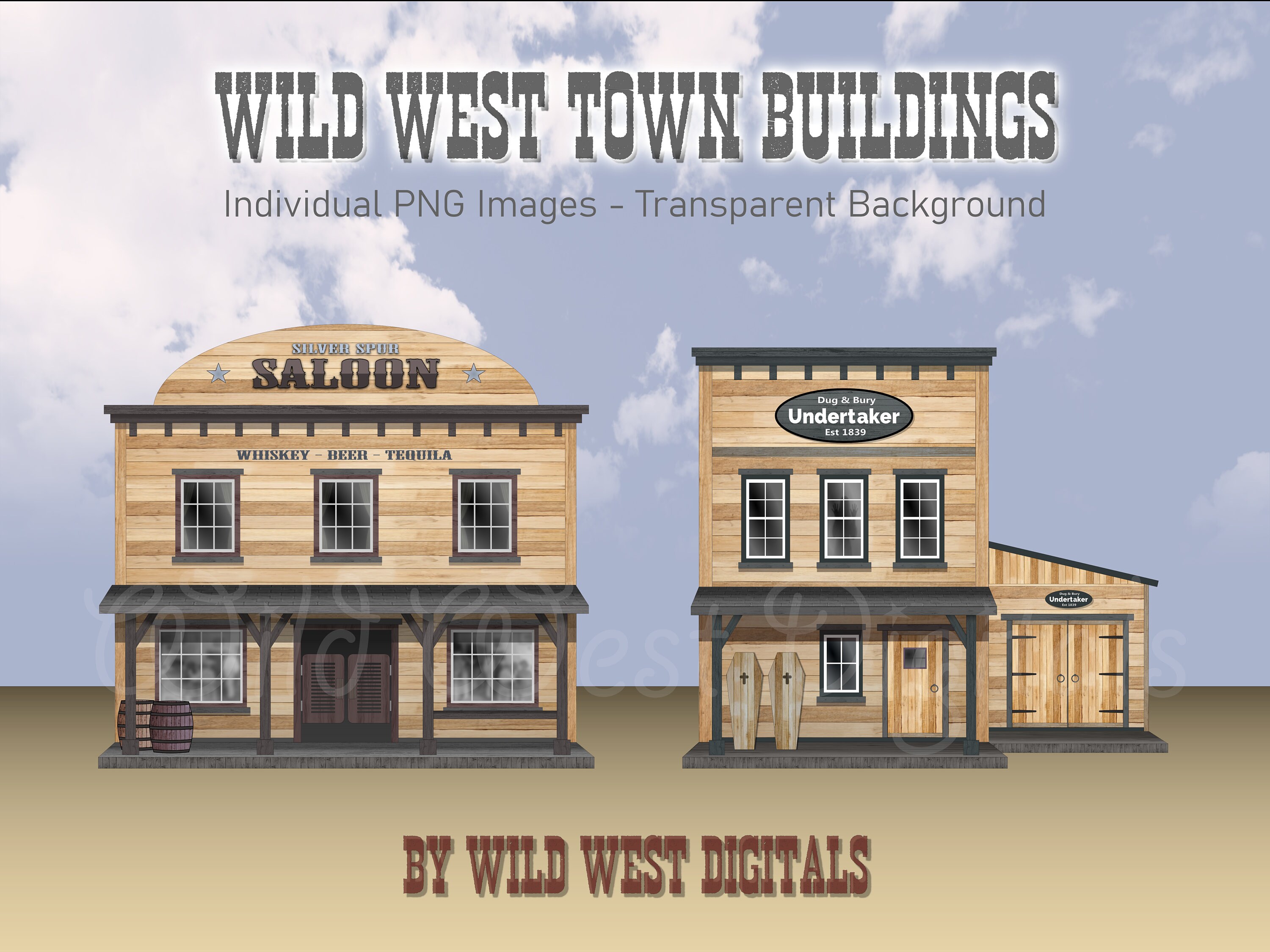 Western Town Background Clipart