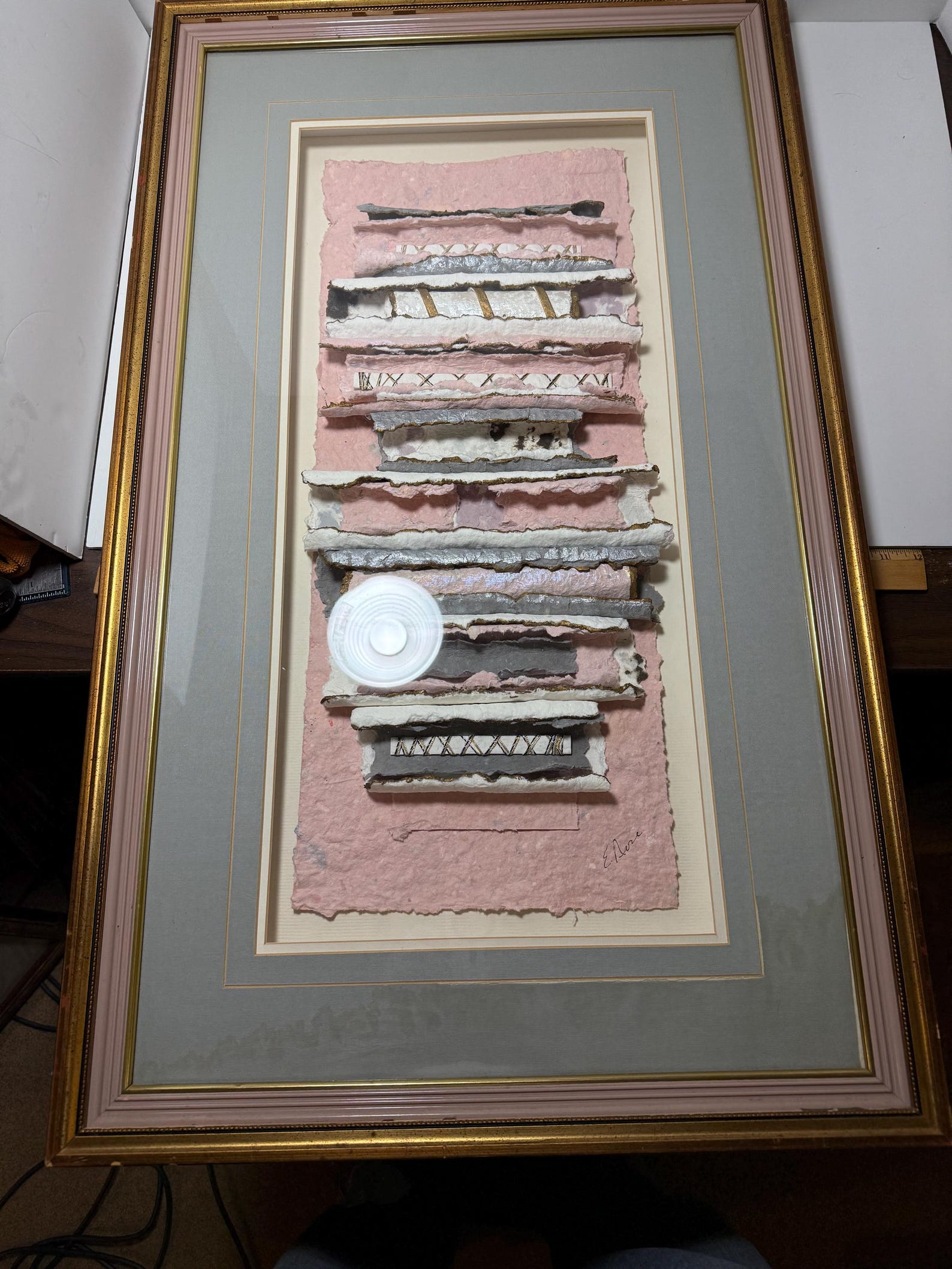 Elaine Rose Lanoue “memories” 1988 Mixed Media Cotton Fiber Framed Art ...